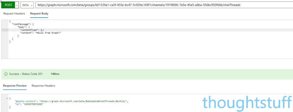 The Request Body includes the actual message.